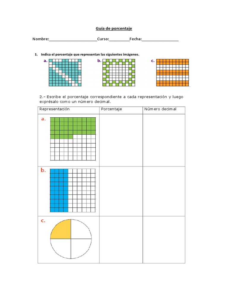 Guía de Porcentajes 6° Básico | PDF | Porcentaje | Matemática Elemental