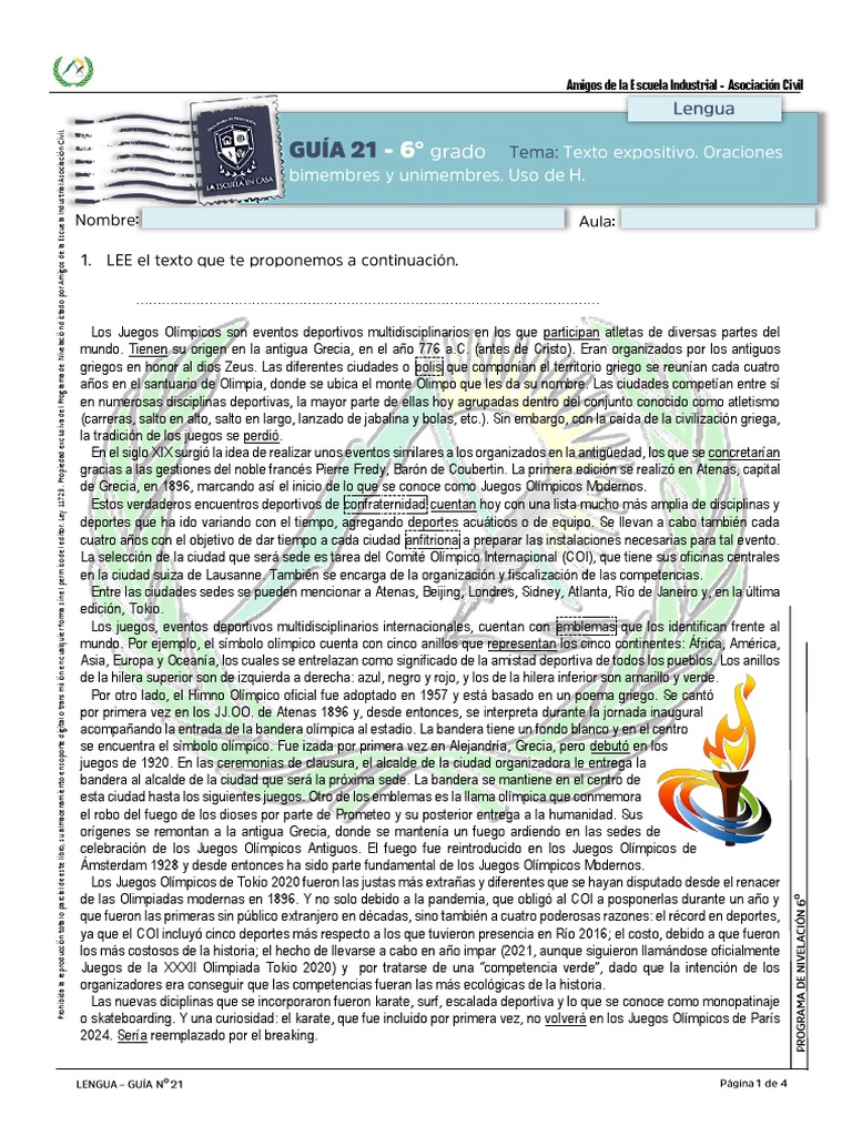 Gua N 21 Lengua PDF | PDF