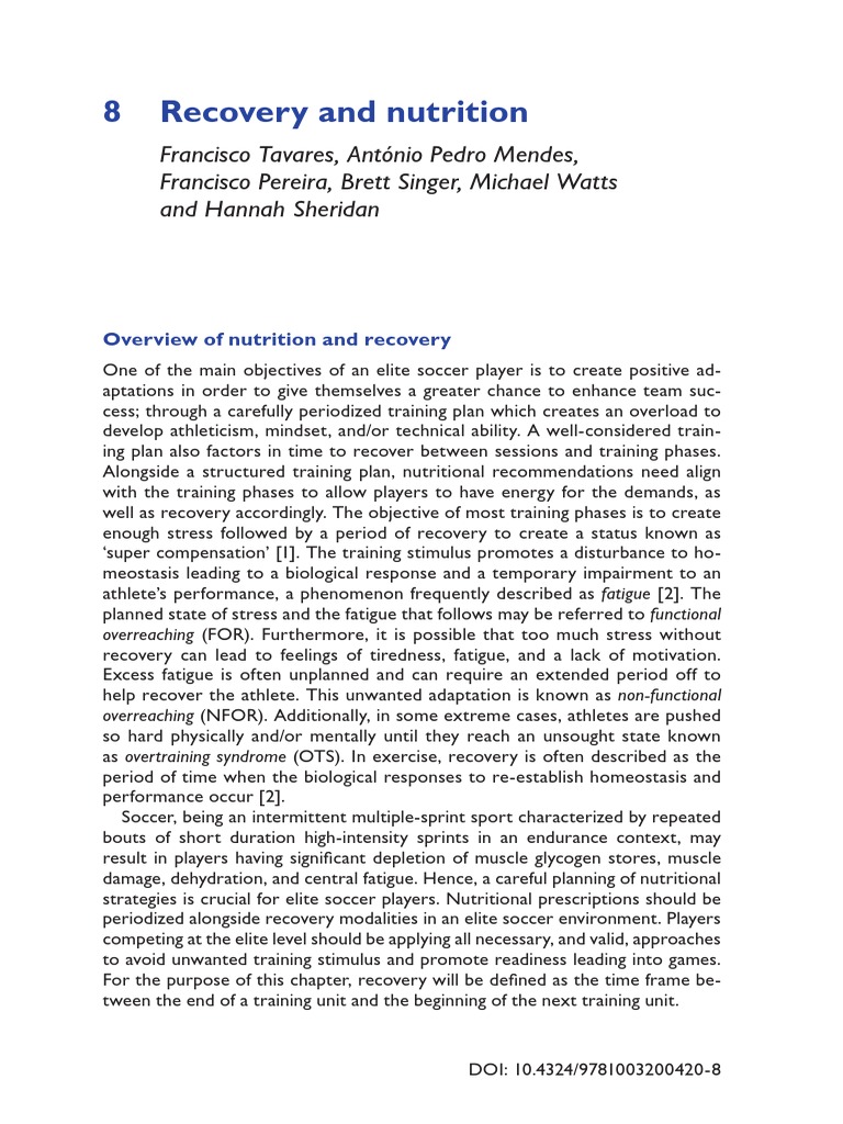 Nutrition and Recovery Strategies for Elite Soccer Players: An Overview ...