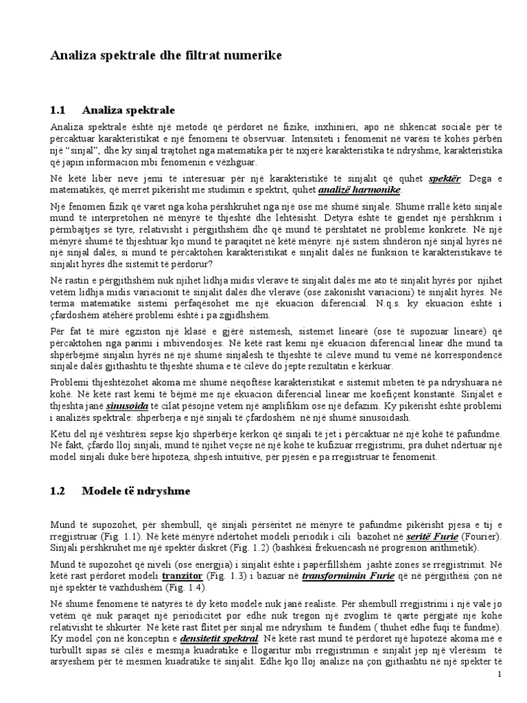 Analize spektrale dhe filtrat numerike.pdf | PDF