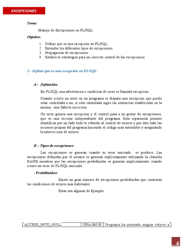 Manejo de Excepciones | PDF Manejo de Excepciones | PDF