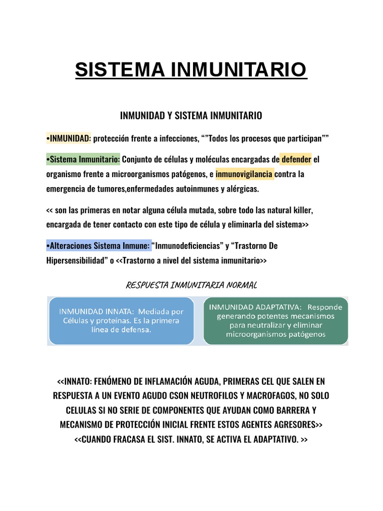 Sistema Inmunitario | PDF | Sistema inmune | Linfocitos