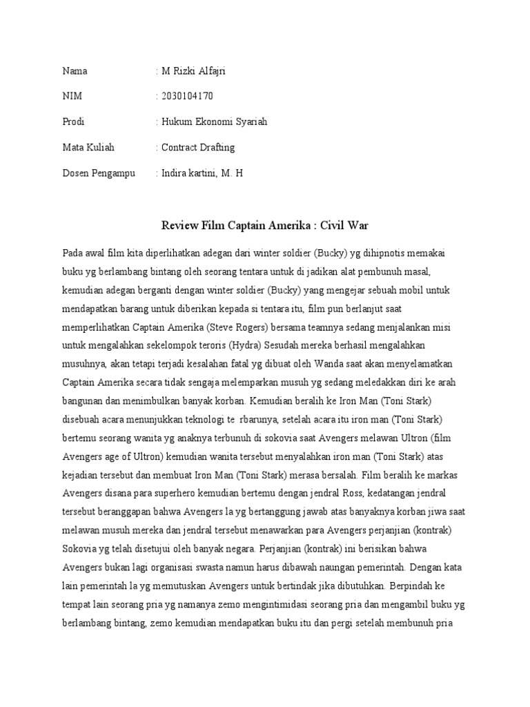 Review Civil War | PDF | Fiksi Misteri, Thriller, & Kejahatan | Dewasa Muda