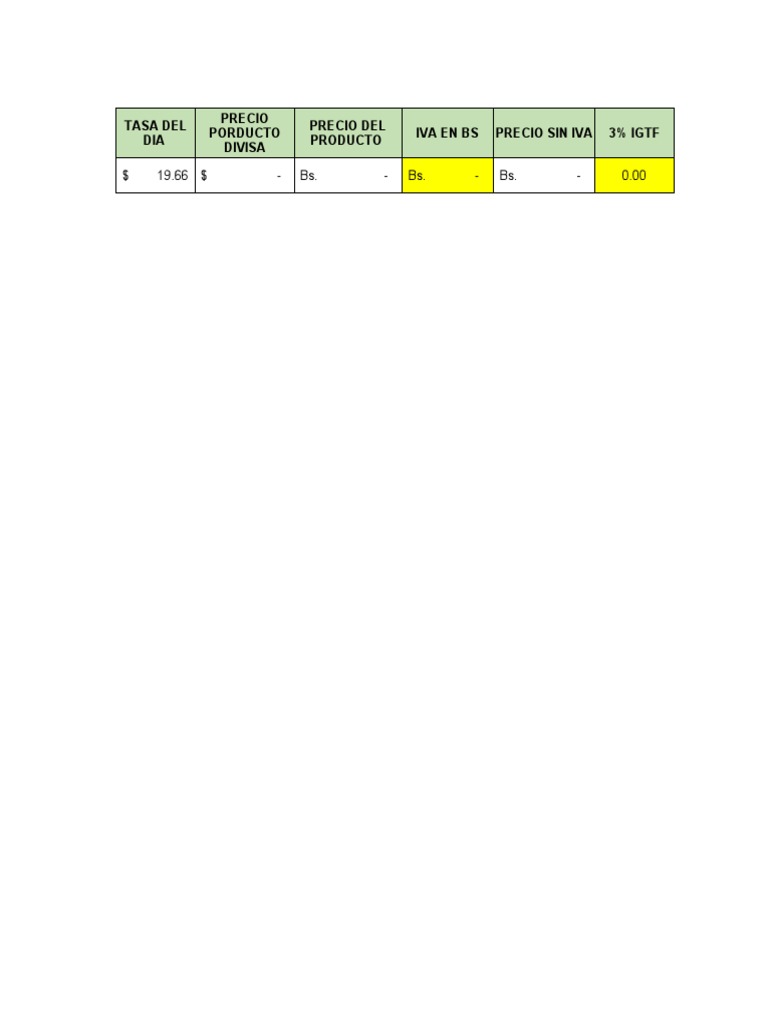 Formula para CALCULAR Igtf | PDF