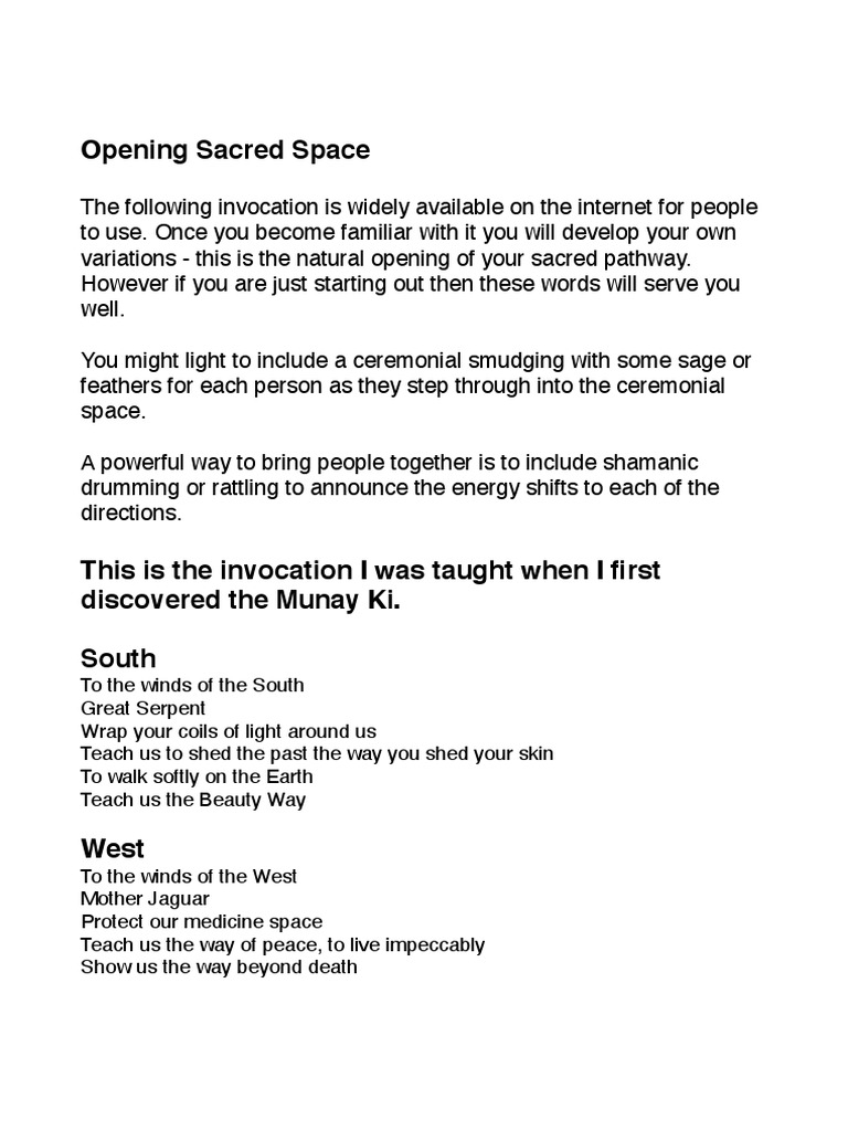 Opening Sacred Space PDF | PDF