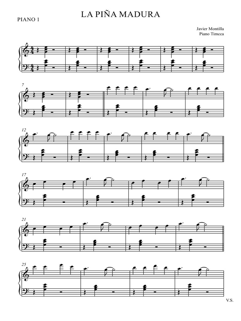 La Piña Madura Piano 1 PDF | PDF
