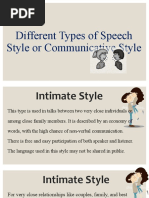 Intimate Speech Styles Explained | PDF