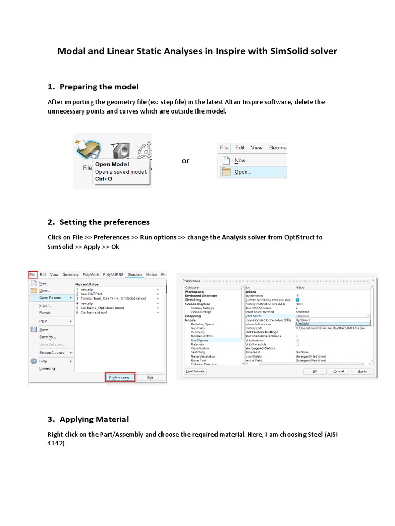 Modal and Linear Static Analyses in Inspire With SimSolid Solver PDF ...