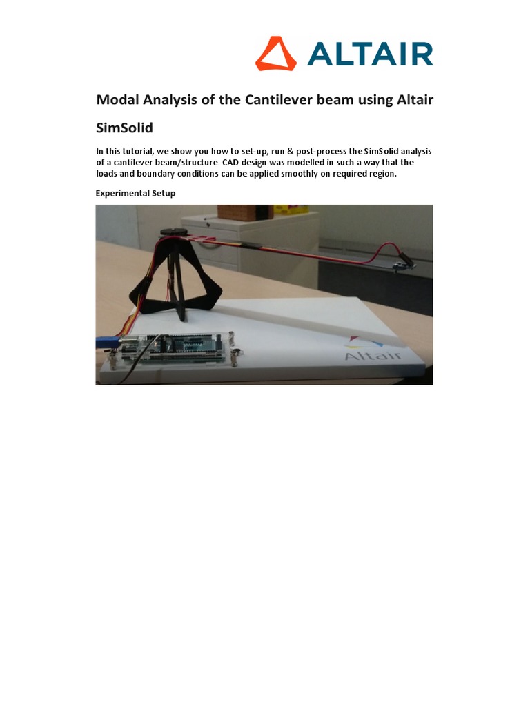 Modal Analysis of a Cantilever Beam in Altair SimSolid: A Tutorial on ... Modal Analysis of a Cantilever Beam in Altair SimSolid: A Tutorial on ...
