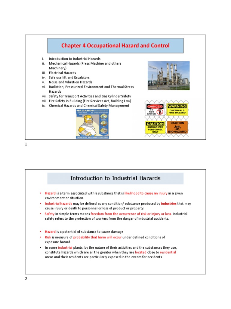 Chapter 4 1 Introduction To Industrial Hazards Pdf Pdf