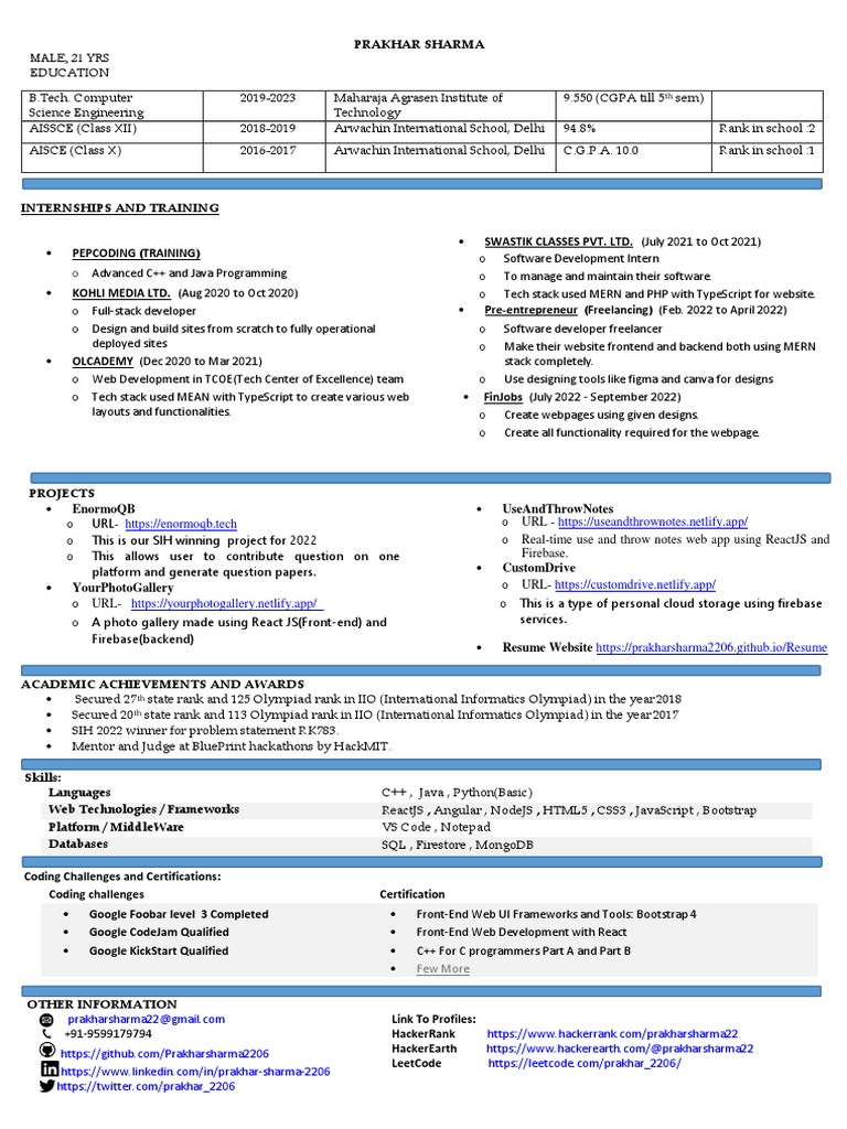 Prakhar Sharma | PDF