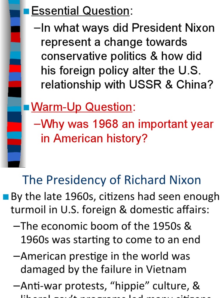 Nixon's Conservative Shift & Foreign Policy | PDF