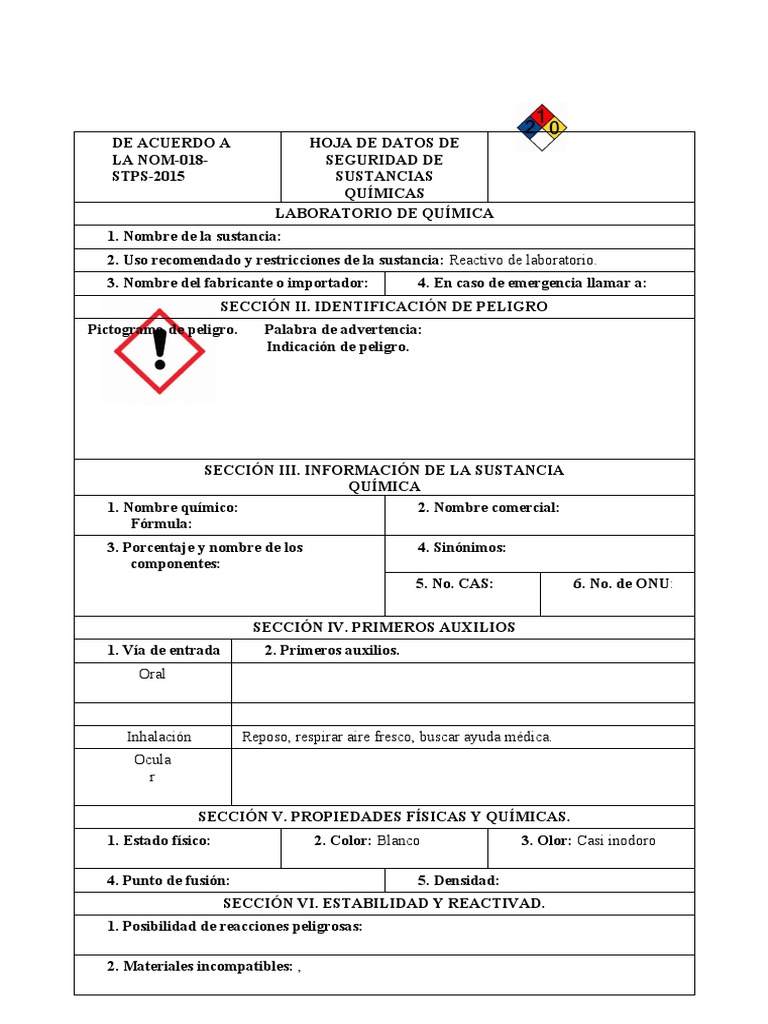 HOJA DE DATOS DE SEGURIDAD DE SUSTANCIS QUIMICAS Cloruro de Amonio NH4Cl | PDF