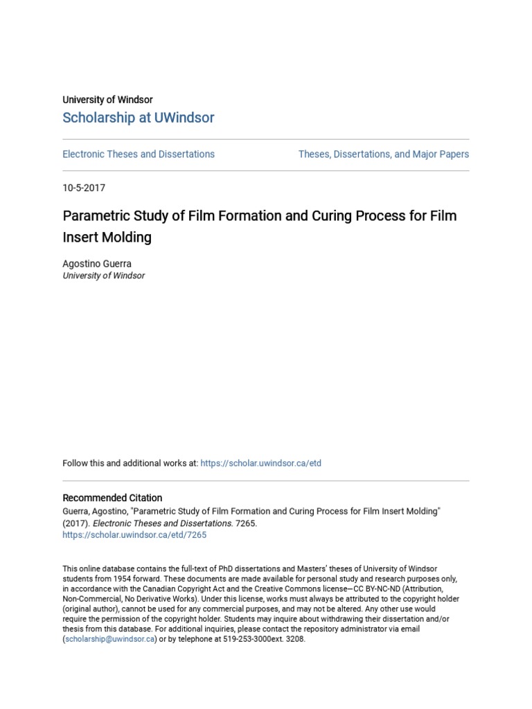 Parametric Study of Film Formation and Curing Process For Film in PDF | PDF