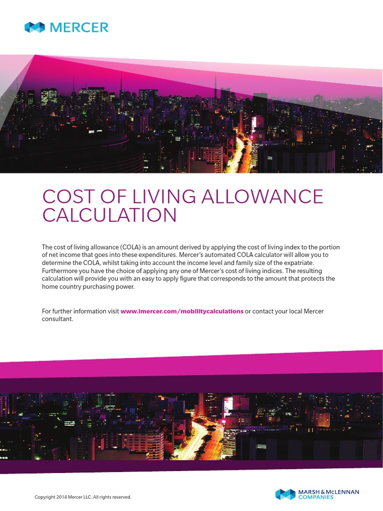 Calculation Cost of Living Allowance | PDF