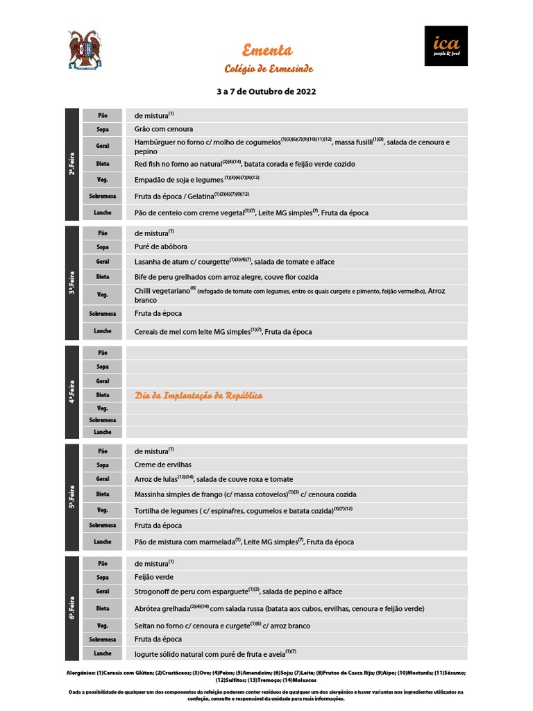 Ementa - Outubro2022 (1) 589 | PDF