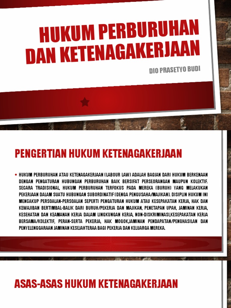 Hukum perburuhan dan ketenagakerjaan-1.pptx | PDF