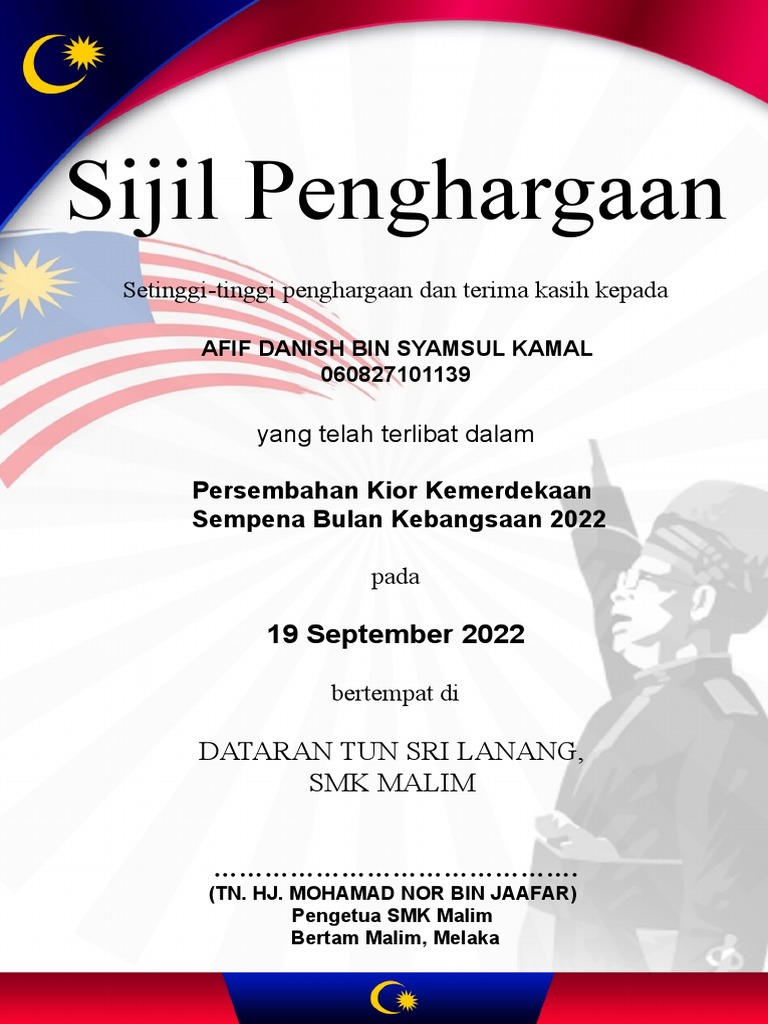 Sijil Penyertaan Merdeka | PDF