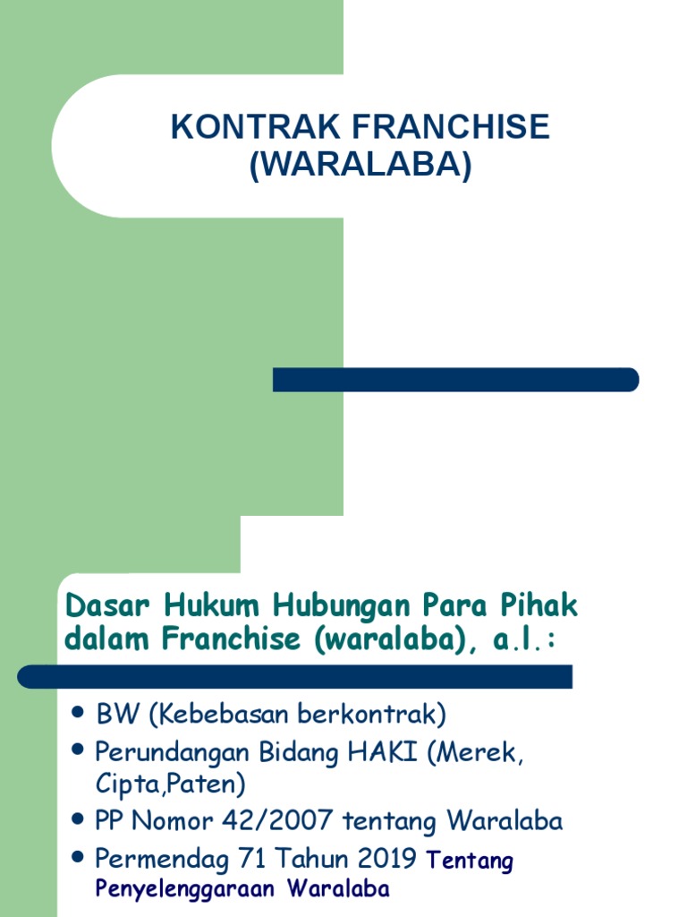 Kontrak Waralaba | PDF