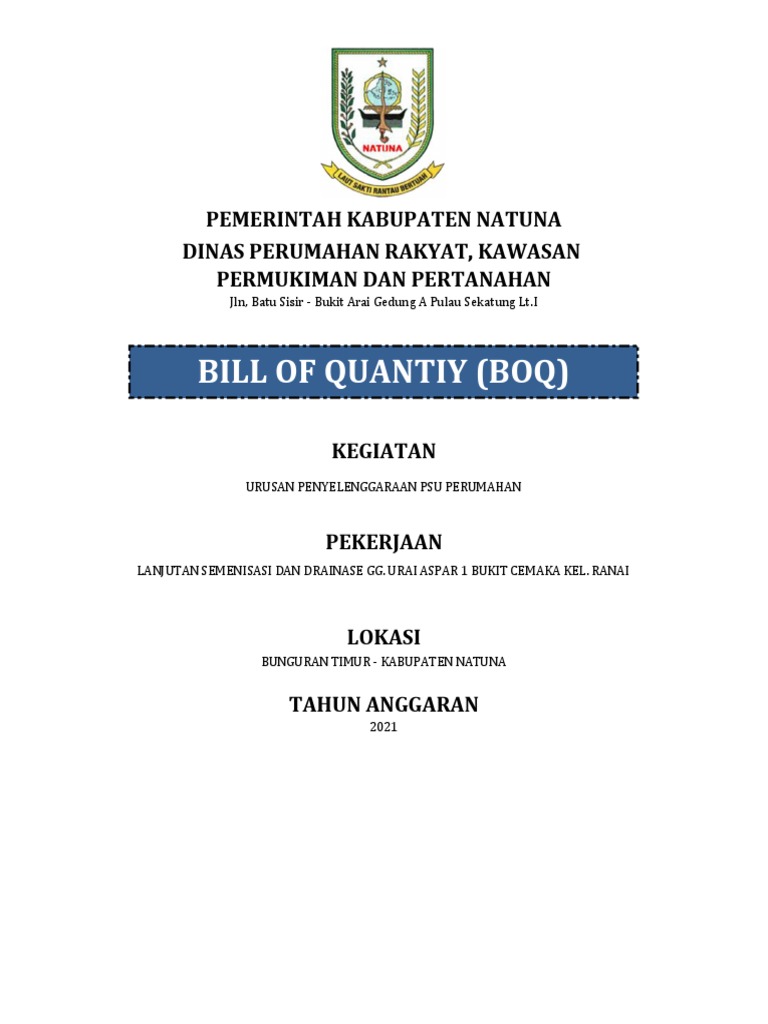 BQ Jalan Dan Drainase | PDF