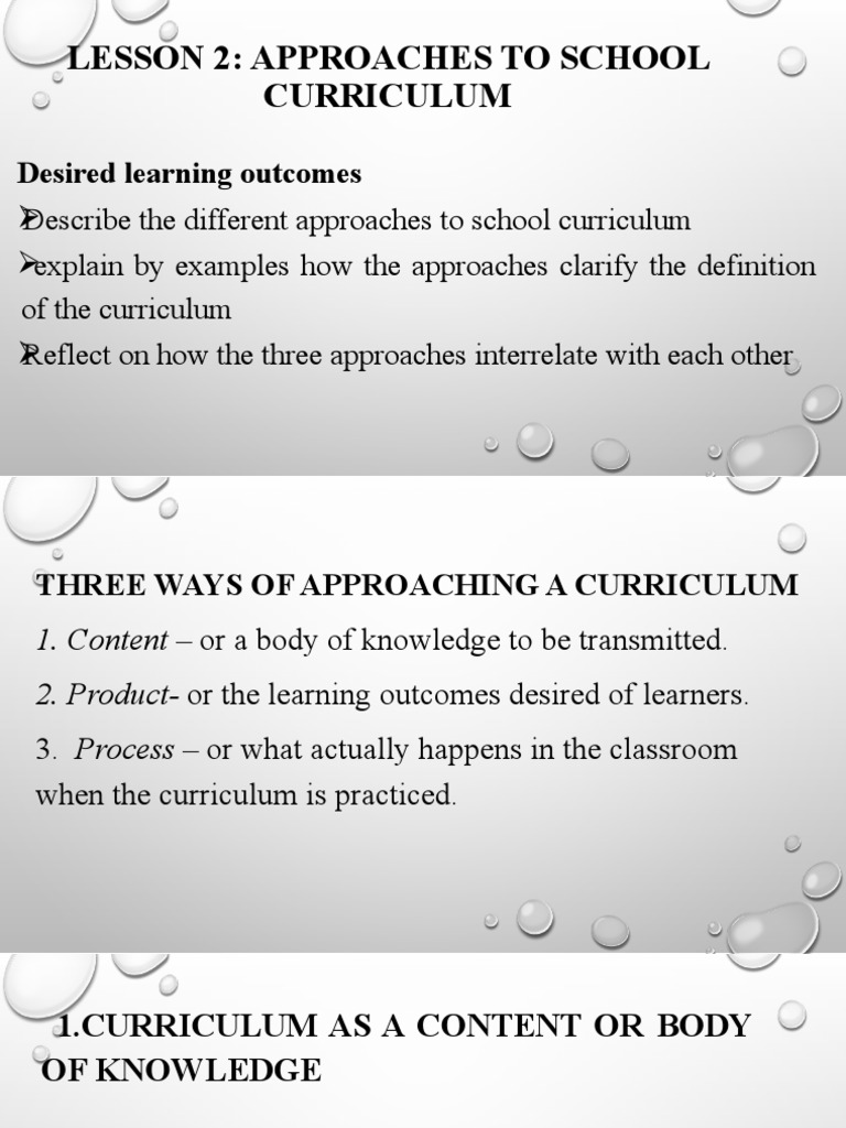 Approaches To School Curriculum | PDF