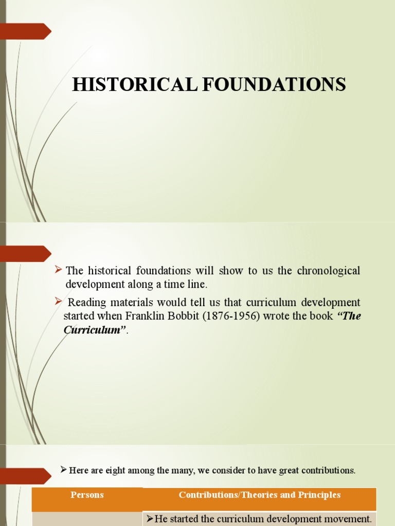 Historical Foundations | PDF | Curriculum | Learning