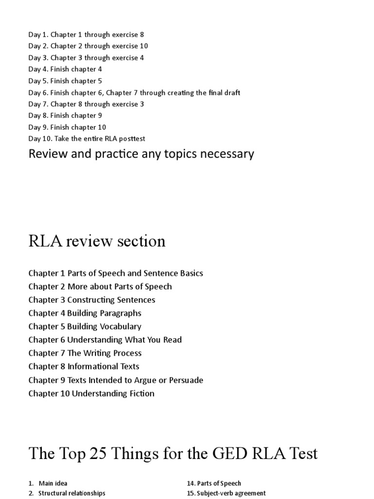 GED RLA Study Guide | PDF