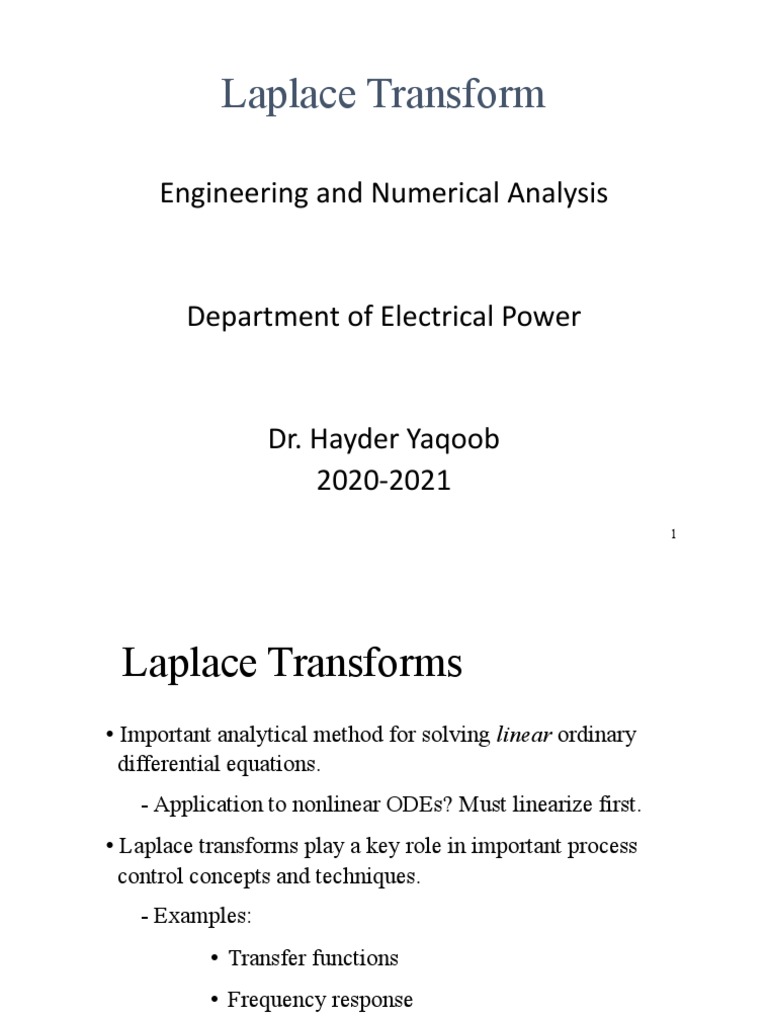 Laplace Transform PDF | PDF