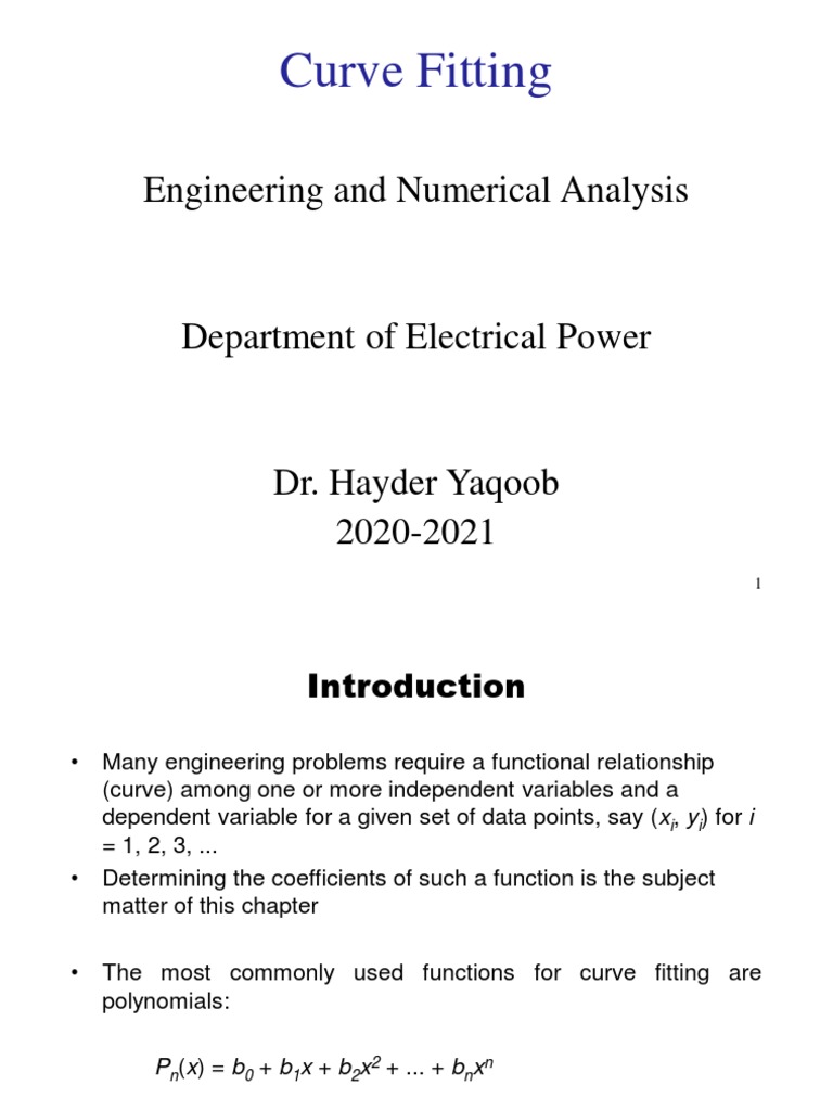 Introduction to curve fitting.pdf | PDF