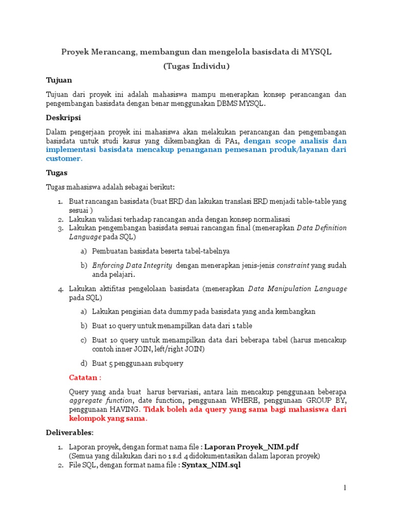 Deskripsi Proyek PDF | PDF
