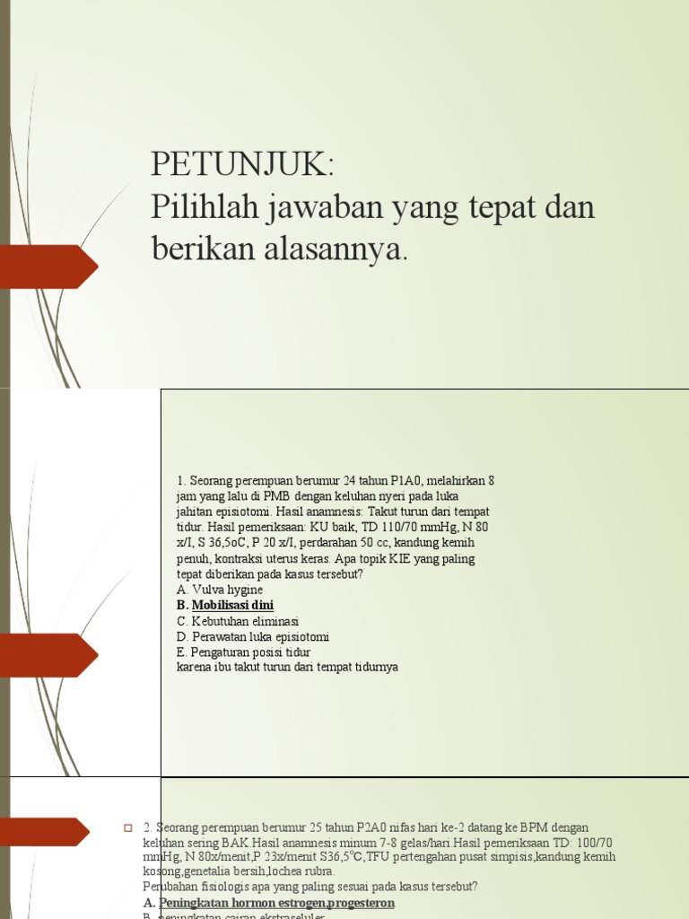 Soal Nifas Ibu Yasrida Nadeak | PDF