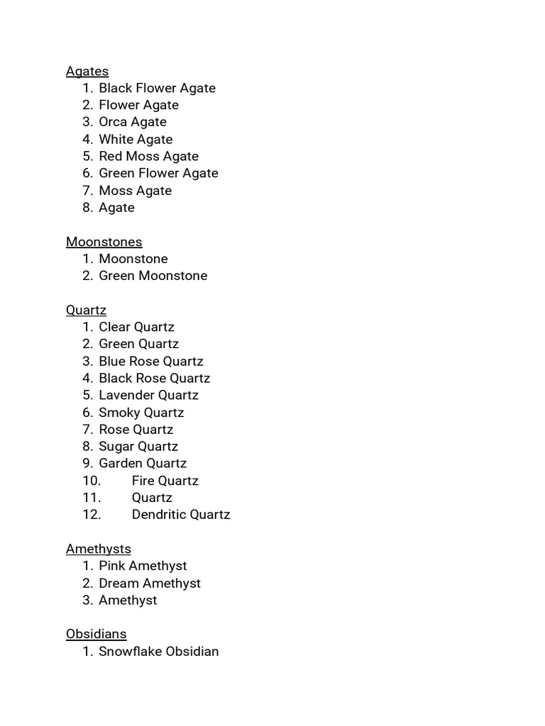 ETB Crystal List | PDF