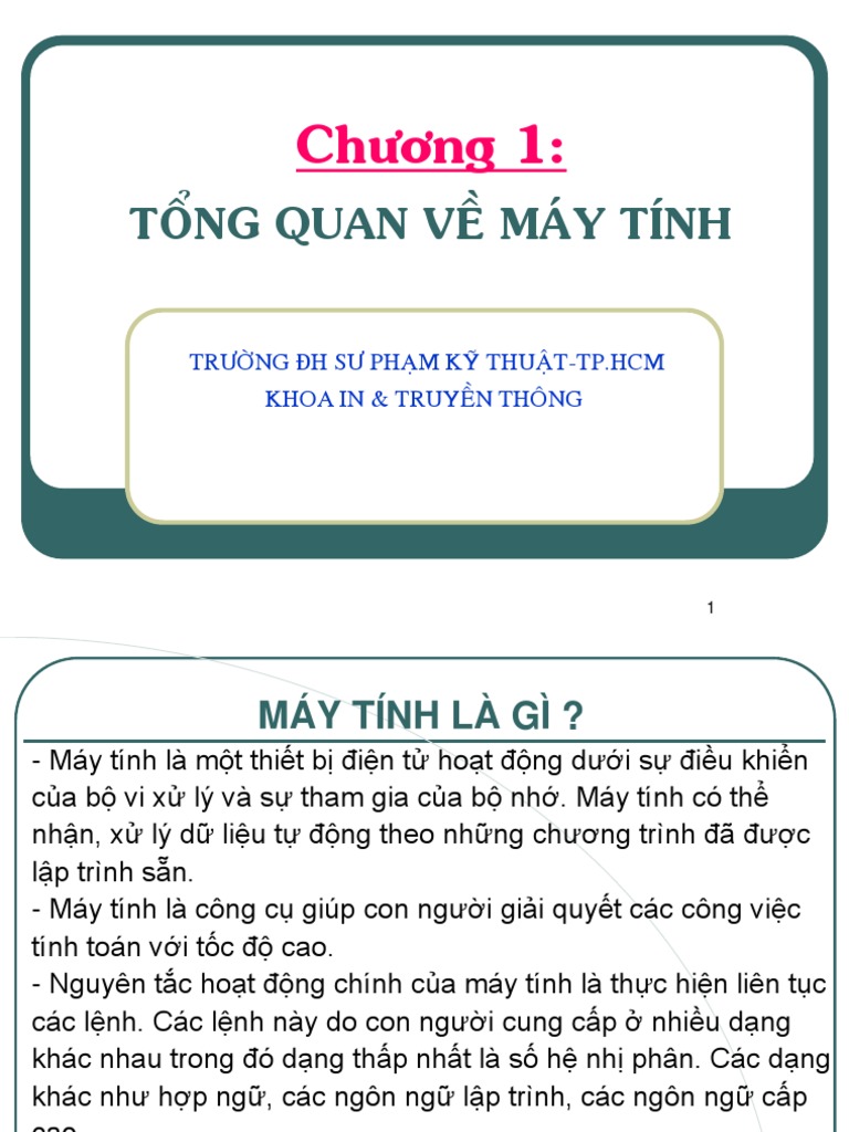 Bai 1 Tong Quan Ve May Tinh PDF | PDF