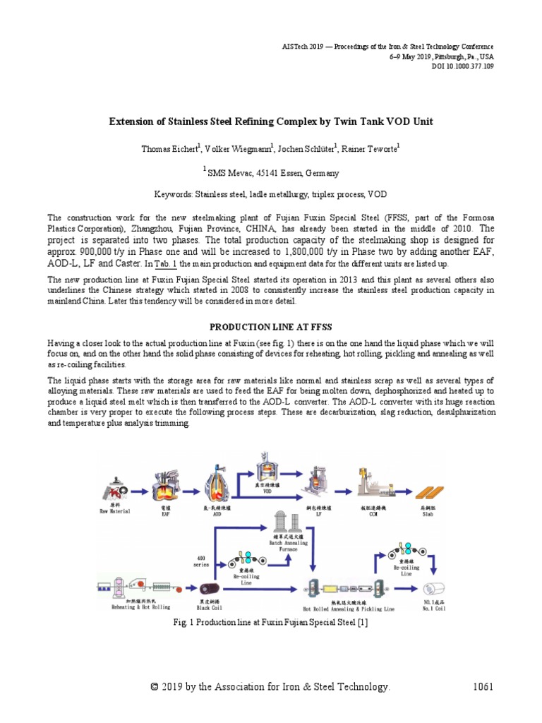 Extension of Stainless Steel Refining Complex by Twin Tank VOD Unit ...