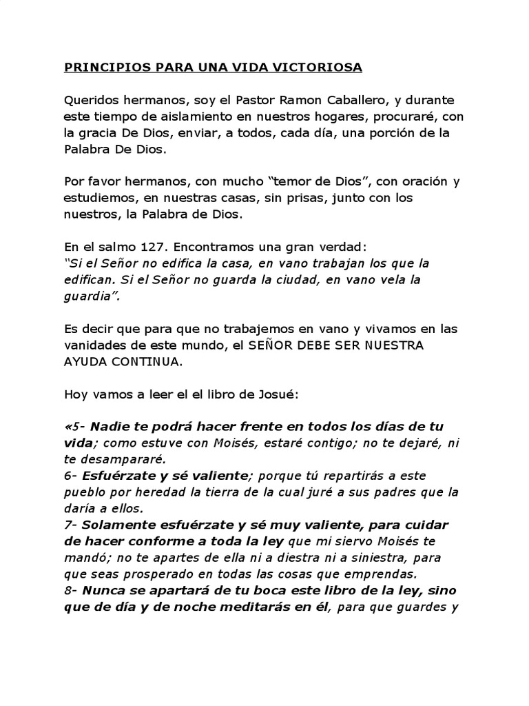 Principios para Una Vida Victoriosa PDF | PDF | Derecho | Religión y espiritualidad