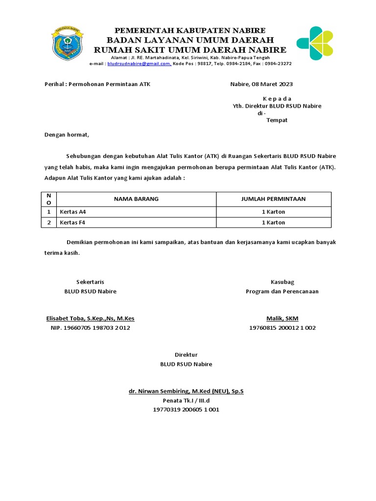Form Permintaan ATK | PDF