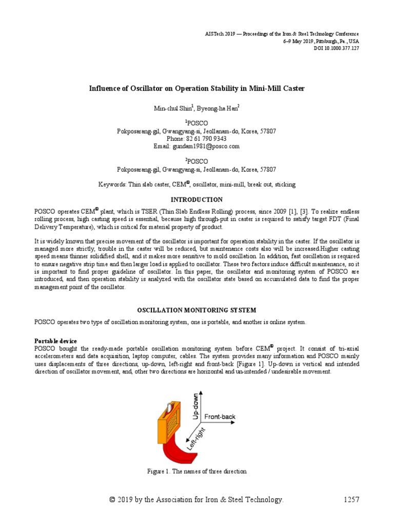 Influence of Oscillator On Operation Stability in Mini-Mill Caster | PDF