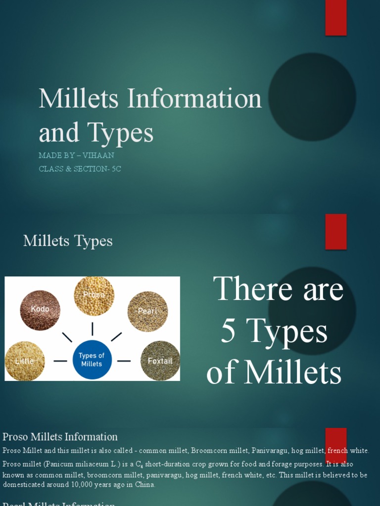 Types and Benefits of Millets | PDF