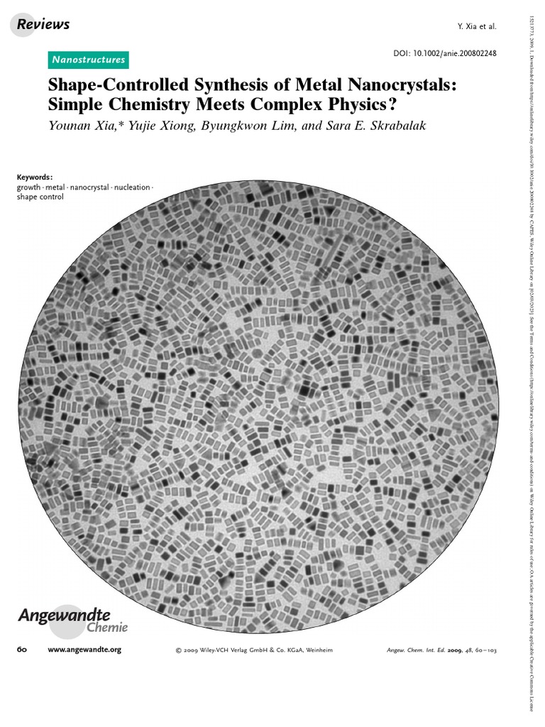 Angew Chem Int Ed - 2008 - Xia - Shape Controlled Synthesis of Metal ...