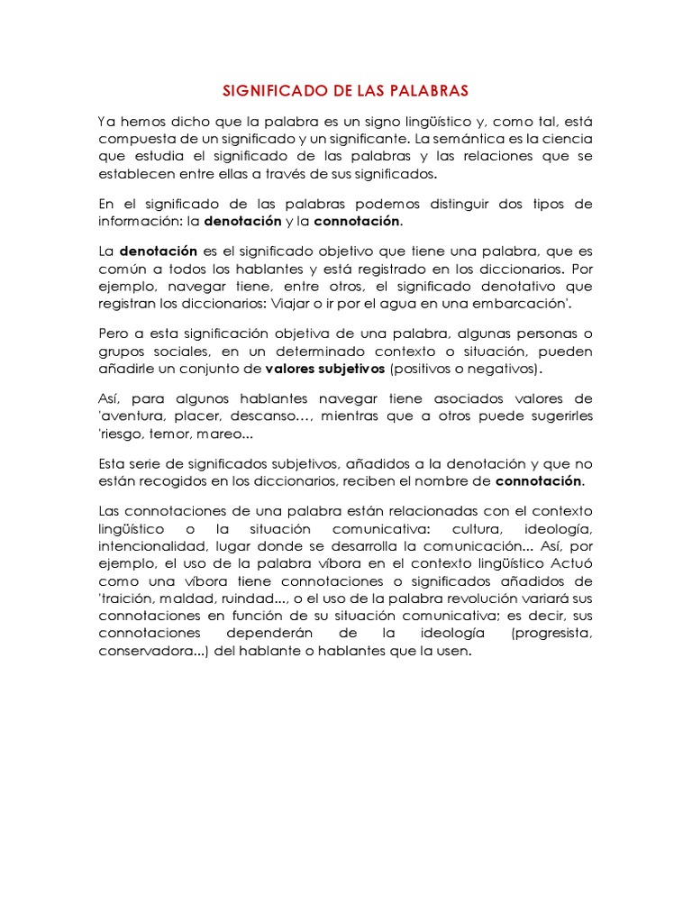 Significado de Las Palabras PDF | PDF