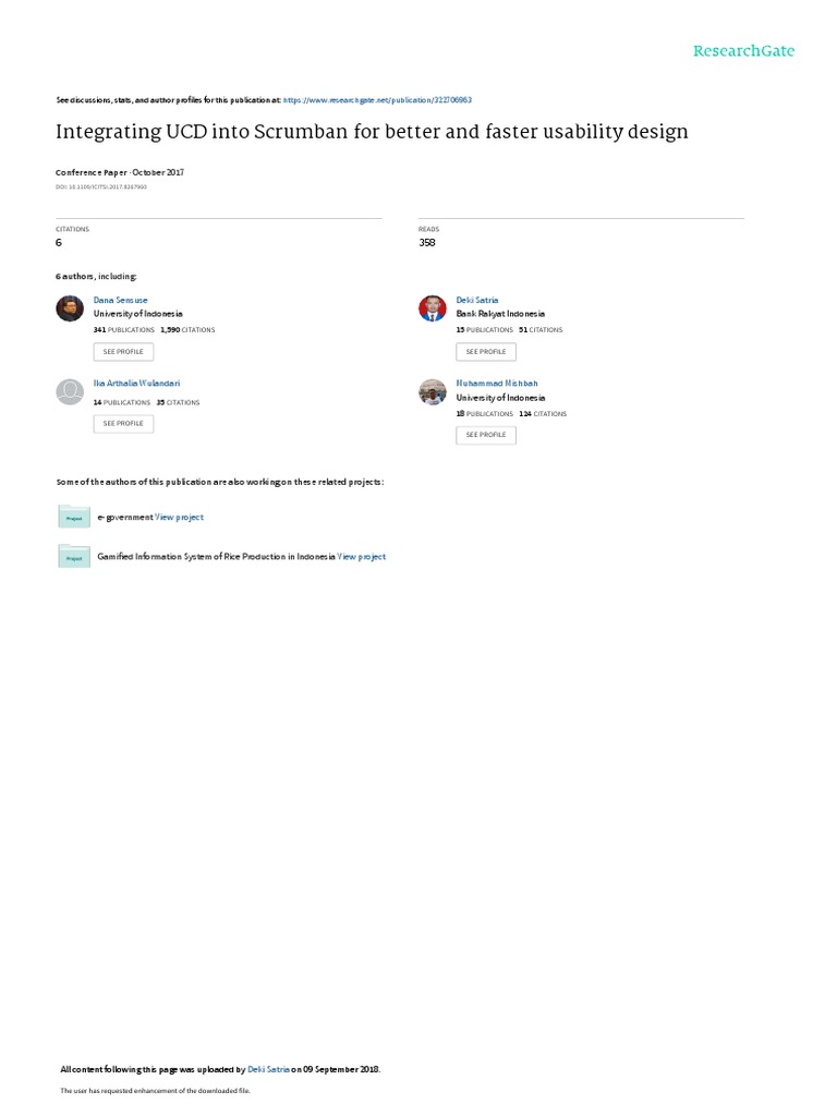 Integrating UCD Into Scrumban For Better and Faster Usability Design | PDF
