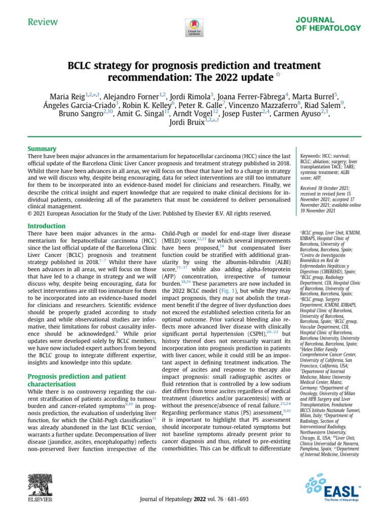 BCLC 2022 PDF | PDF | Medicine | Liver