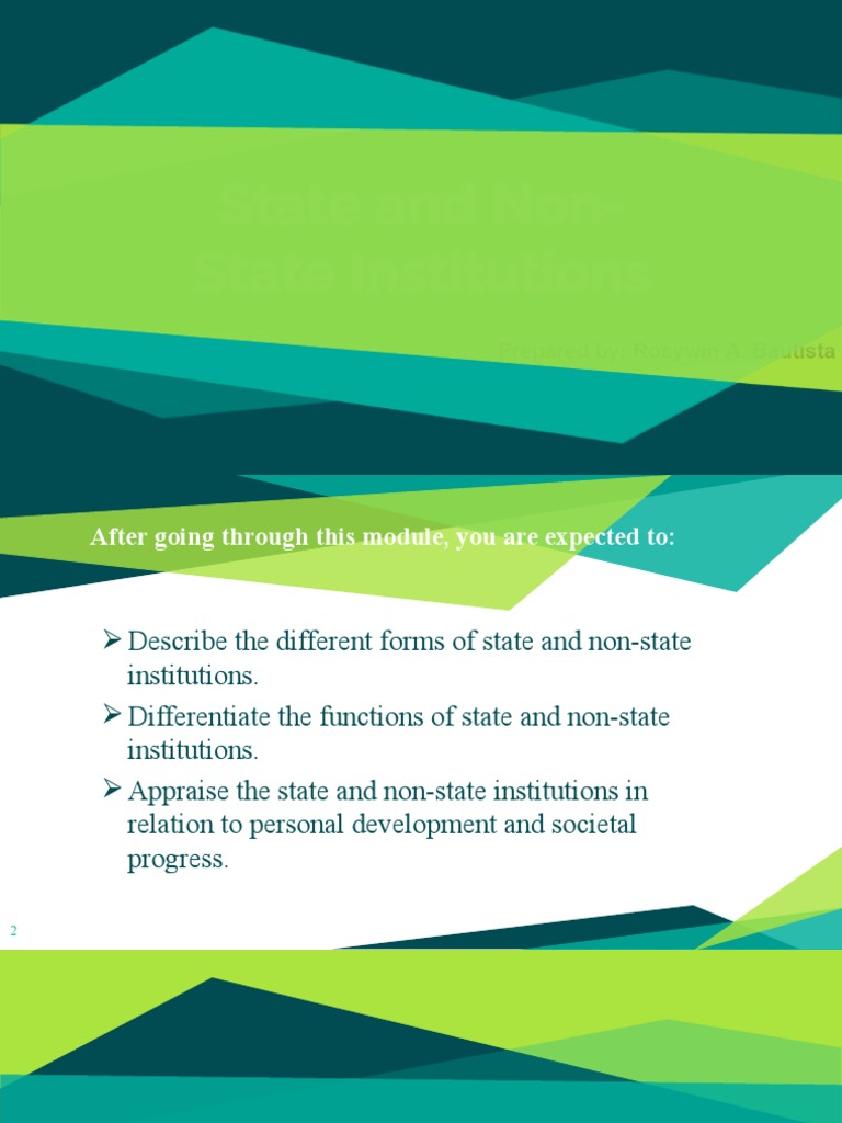 Understanding State and Non-State Institutions | PDF