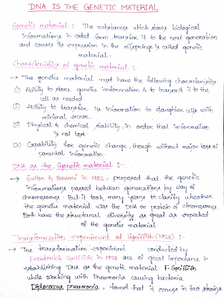 DNA As Genetic Material PDF | PDF | Chemistry | Biotechnology