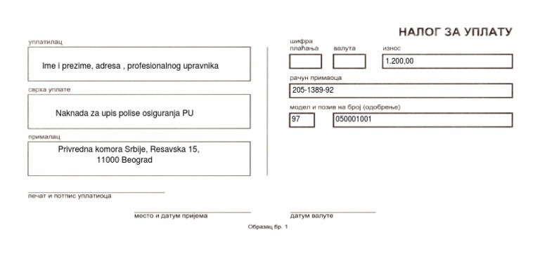 Naknade Za Upis Polise Osiguranja Od Profesionalne Odgovornosti PDF | PDF