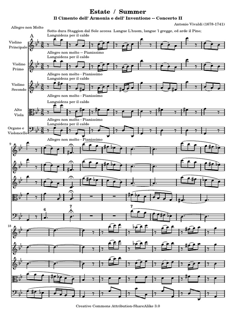 Summer Score A4 PDF | PDF