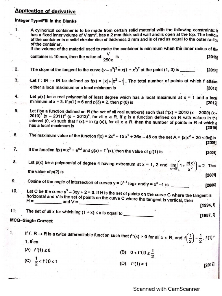 Aod Iit Jee Advance Archive Pdf Pdf