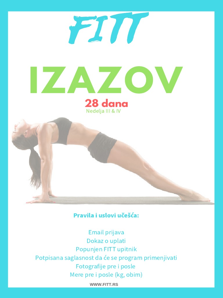 FITT Izazov 28 Dana Treninzi Nedelja III & IV | PDF