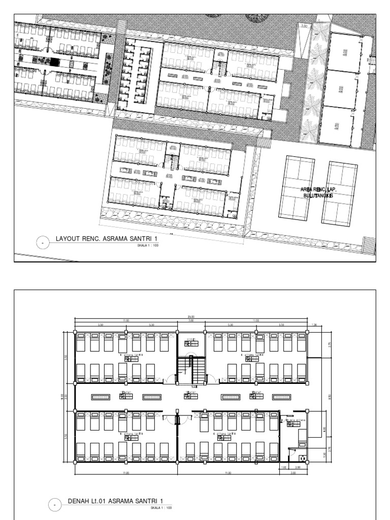 LAY OUT Dan DENAH ASRAMA 1 Altf 2 PDF | PDF