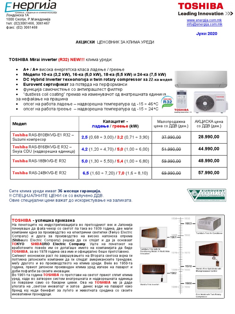 MEGA Akcija TOSHIBA MIRAI R32 | PDF